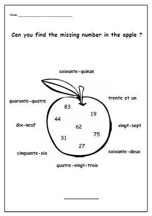 FRENCH Numbers Worksheet,primary School Worksheet,language Teaching ...