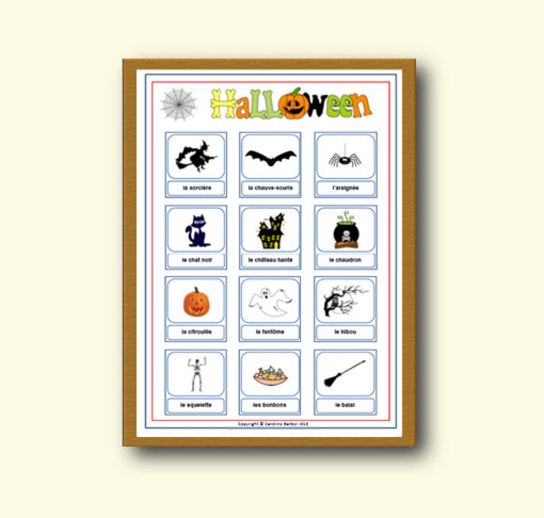 HALLOWEEN FRENCH School POSTER / Halloween French Classroom Poster ...