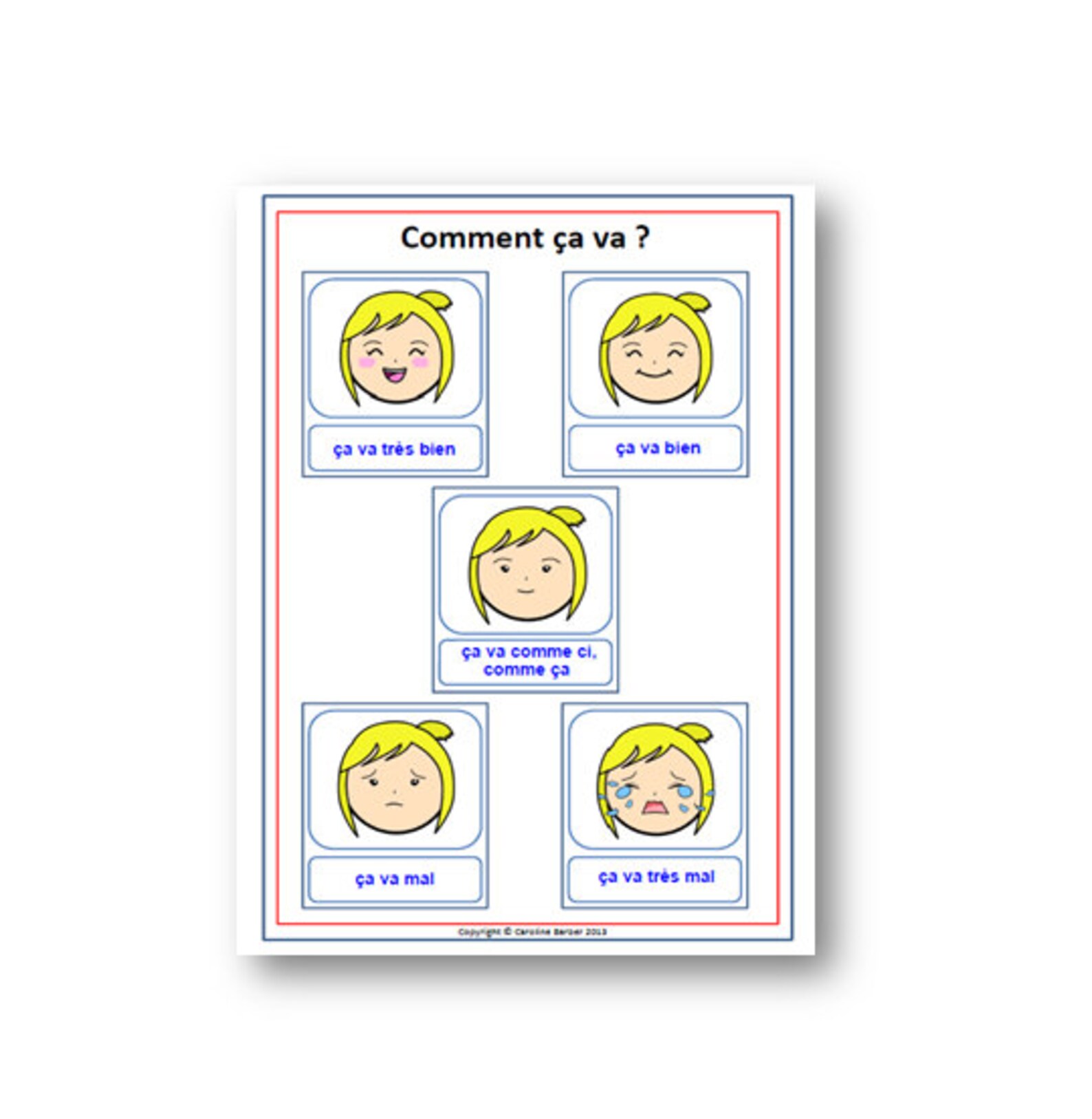 FRENCH WORDS of Greeting Vocabulary Classroom POSTER / Educational ...