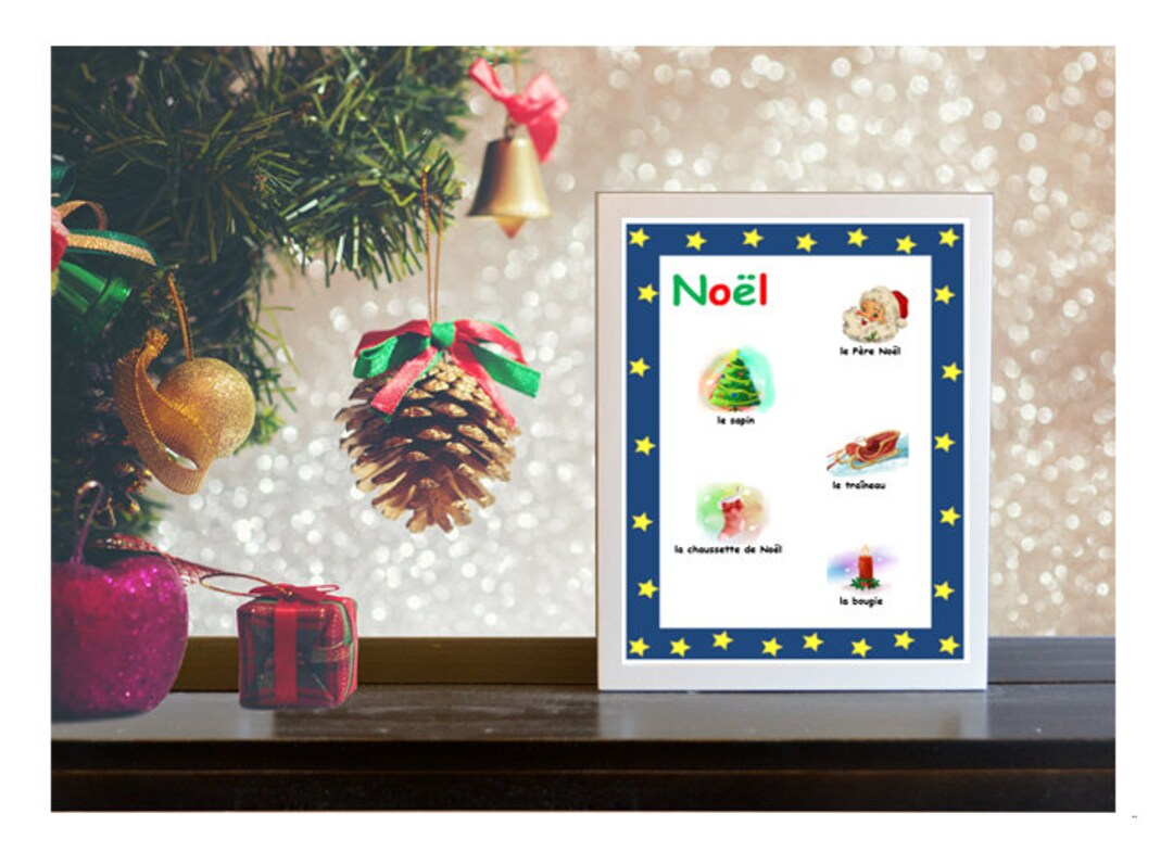 CHRISTMAS FRENCH POSTER / Learn Christmas Words With Learning Poster ...