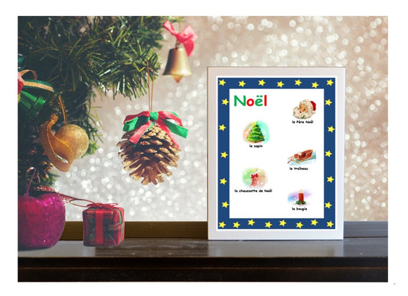 CHRISTMAS FRENCH POSTER / Learn Christmas Words With Learning Poster ...