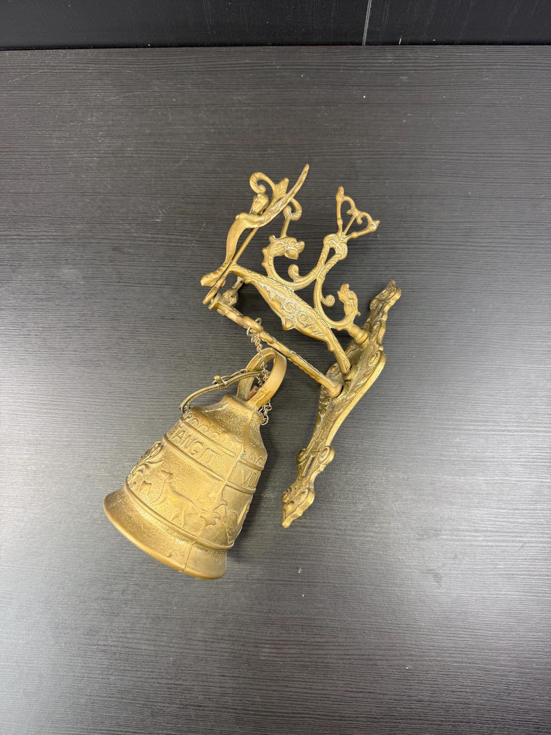 Vintage Wall Mounted Brass Wall Bell With Pull Chain. - Etsy