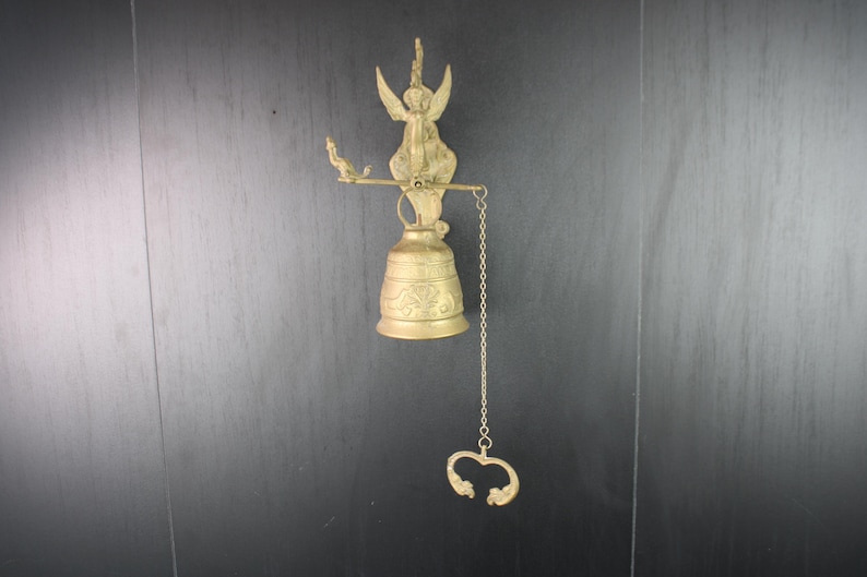 Vintage Wall Mounted Brass Wall Bell With Pull Chain. - Etsy