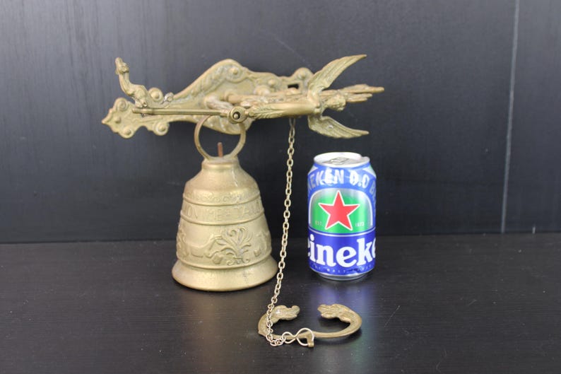 Vintage Wall Mounted Brass Wall Bell With Pull Chain. - Etsy