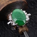 Green Jade Type B and Diamond Ring in Platinum 17 X 12 Mm Jadeite ...