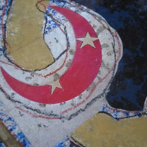 Vintage Susan Ward Signed Artwork Under Glass Plate with Sun | Etsy