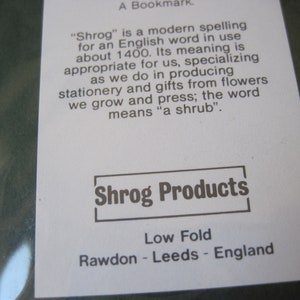 Vintage Shrog Dried Flower Earl Bookmarks England - Etsy