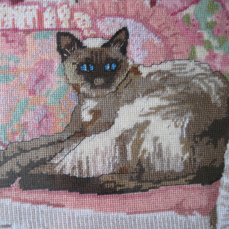 Cat Needlepoint - Etsy