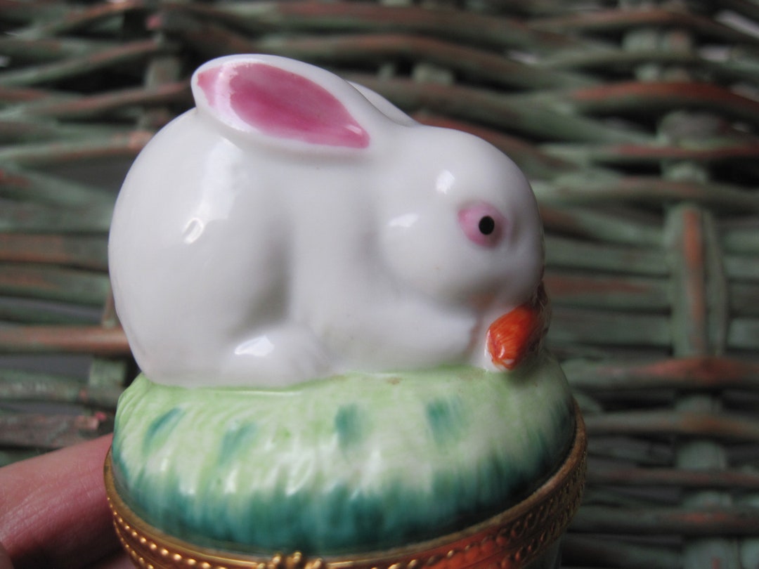 Vintage Takahashi Bunny Trinket Box - Etsy