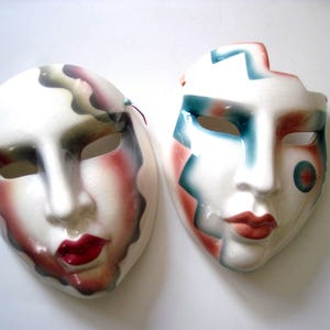 Vintage Pair of Ceramic Face Masks Wall Hangings 1980's - Etsy