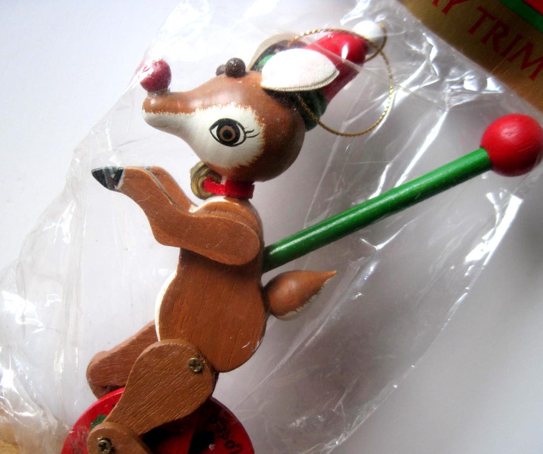Vintage Kurt Adler Rudolph the Red Nosed Reindeer Unicycle Ornament ...