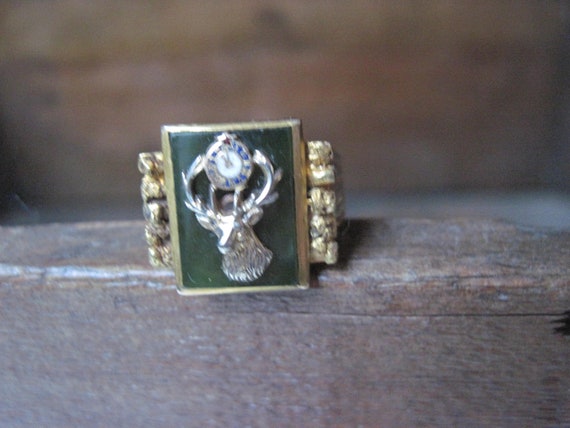 Vintage Elks Club BPOE Ring 10 Karat Gold - Gem