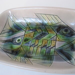 Vintage Gofer Pottery Plate With Fish Israel - Etsy