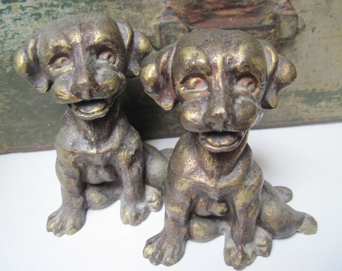 Vintage Cast Iron Dog Figurines - Etsy