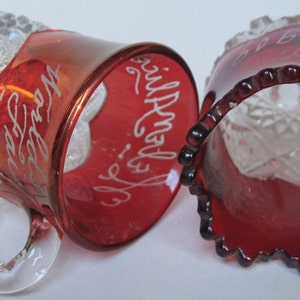 Vintage Pair of Ruby Flash Glass Souvenirs Worlds Fair 1934 and Mother ...