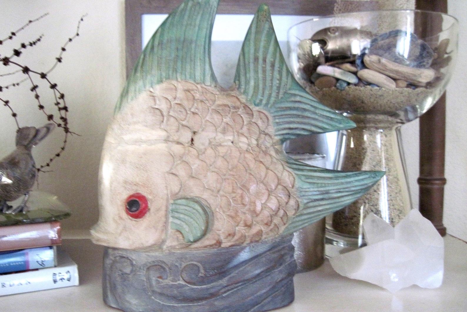 Vintage Large Carved Wood Tropical Fish - Etsy