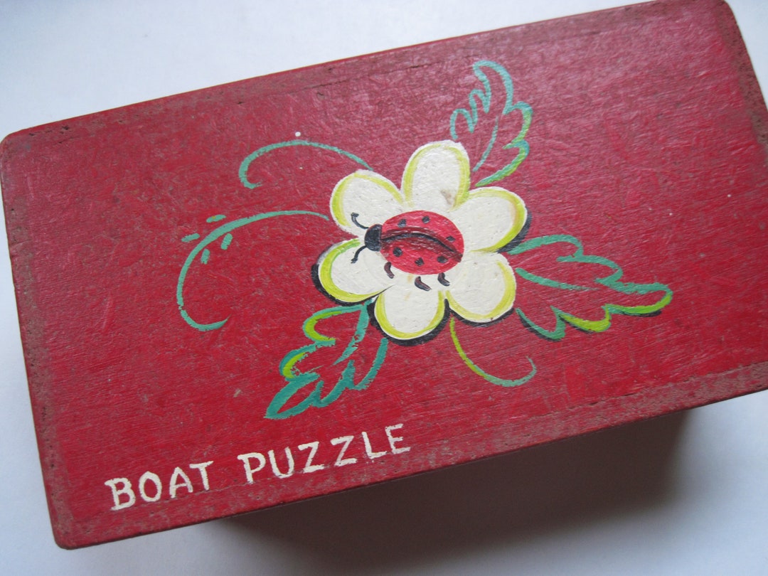 Vitnage Painted Red Box With Lady Bug - Etsy