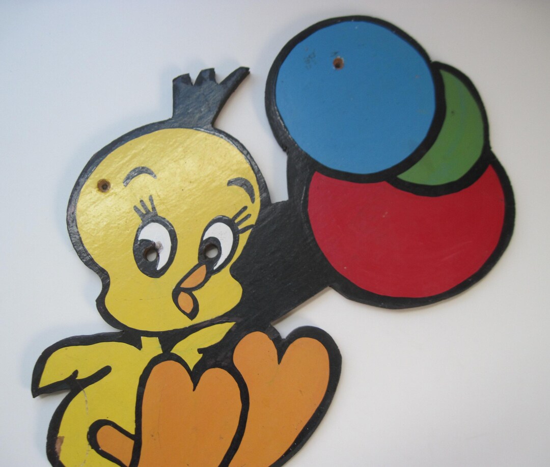 Vintage Wood Tweety Bird With Balloons Panel Wall Hanging - Etsy