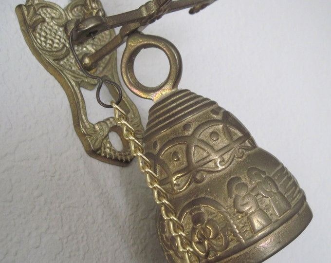 Vintage Ornate Hanging Brass Bell - Etsy