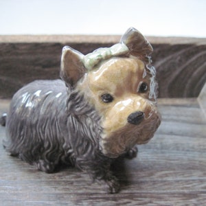 Vintage Charm of Creamware Heredities Yorkshire Terrier Dog Figurine ...