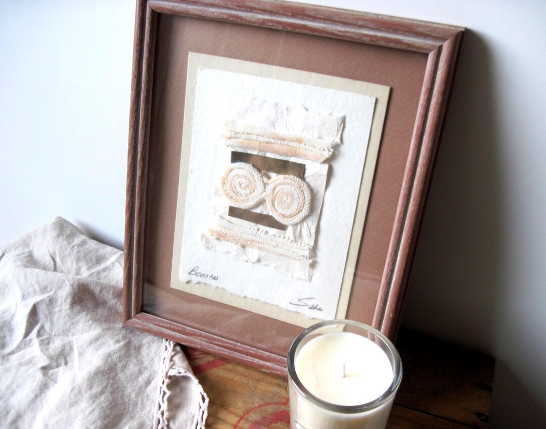 Vintage Handcrafted Paper Art in Frame by Figi Graphics - Etsy