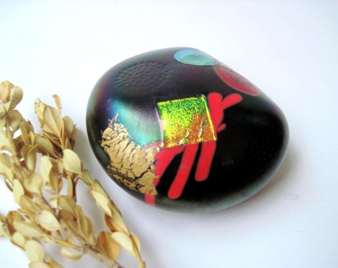 Vintage Signed Carlson Art Glass Paperweight 1992 - Etsy