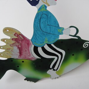 Vintage Judie Bomberger Man Riding Fish - Etsy