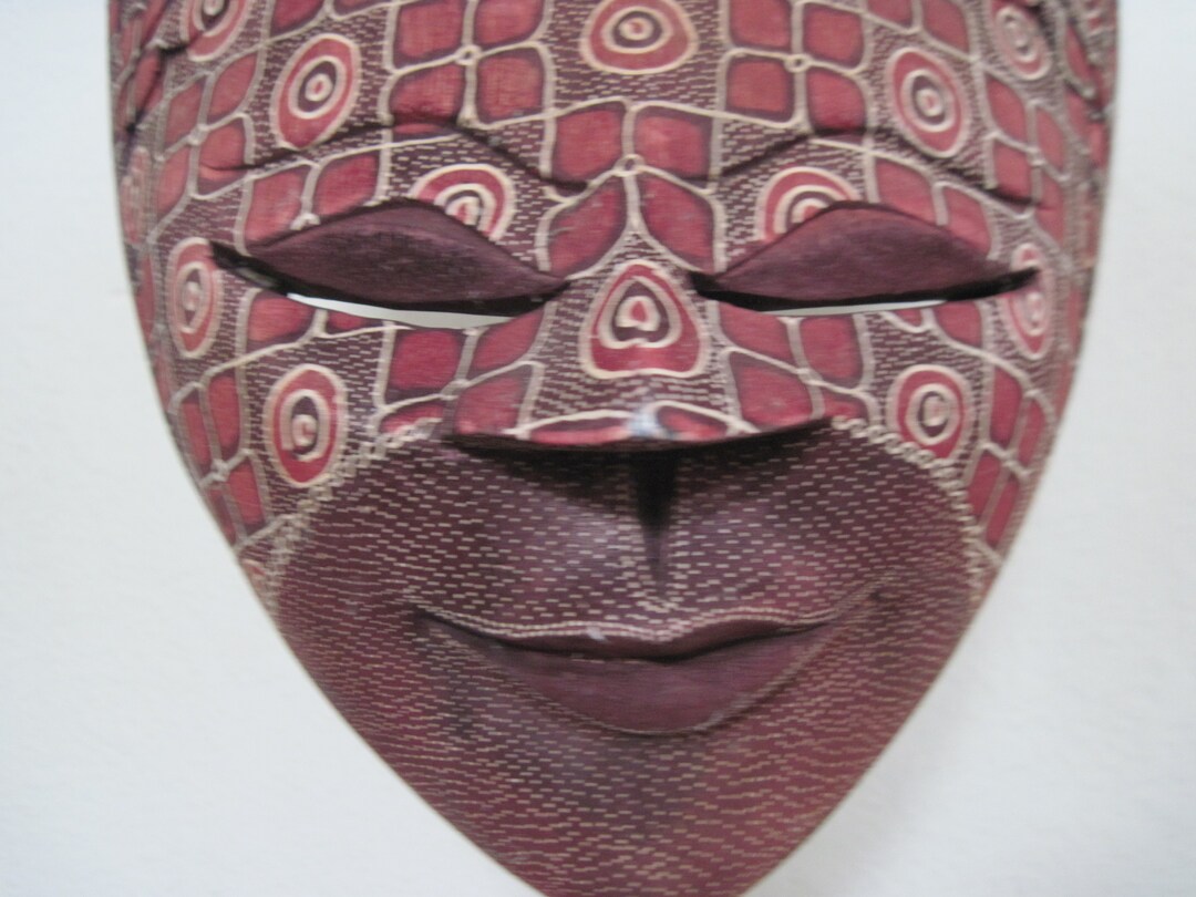 Vintage Balinese Batik Topeng Wood Mask With Stand - Etsy