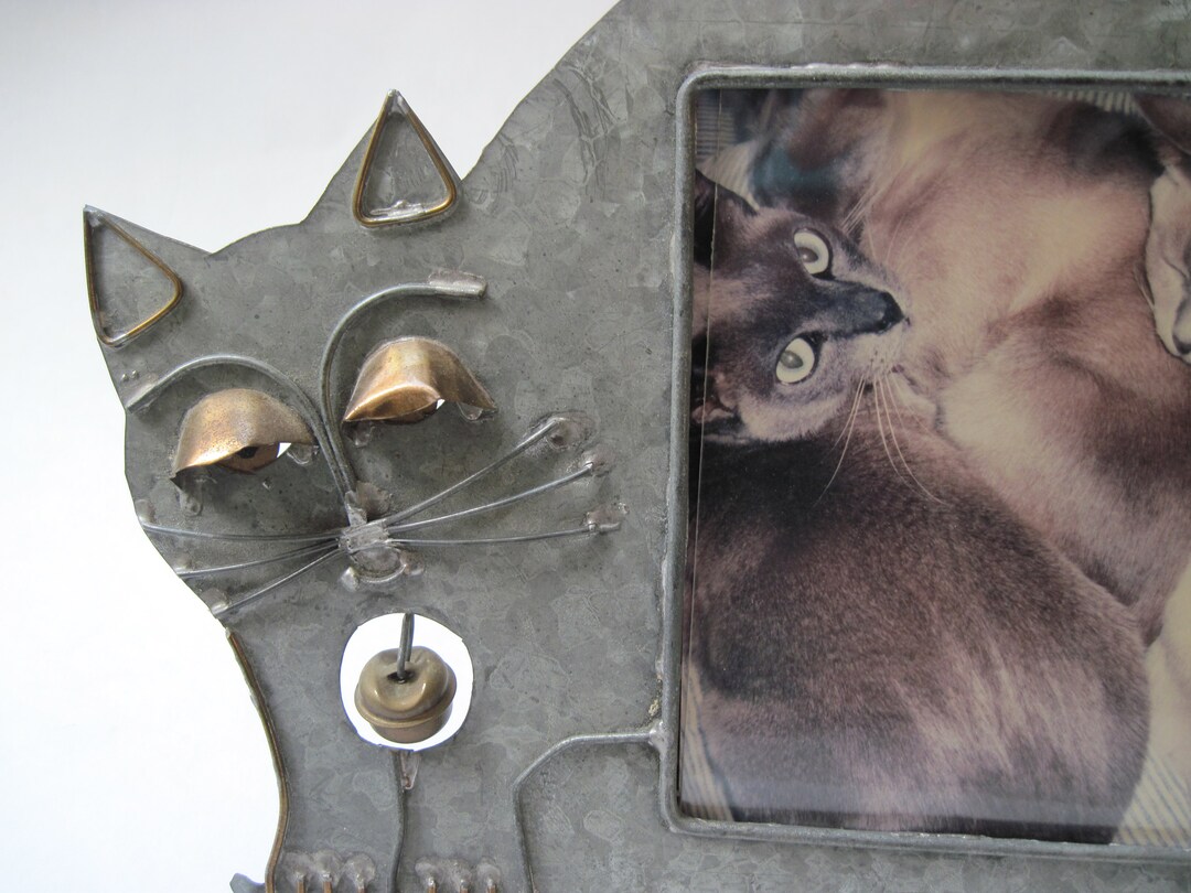 Vintage Metal Cat Picture Frame - Etsy