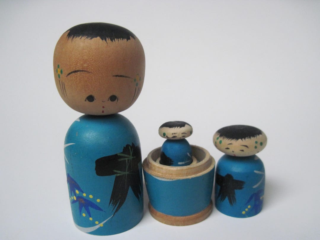 Vintage Kokeshi Nesting Dolls Set of 5 Japan - Etsy