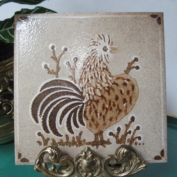 Vintage Pair of Ceramic Rooster Tiles CISA Sassuolo Made in - Etsy