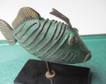 Bronze Fish on Stand - Etsy