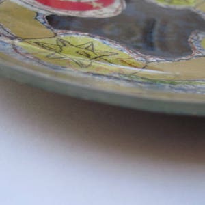 Vintage Susan Ward Signed Artwork Under Glass Plate with Sun | Etsy