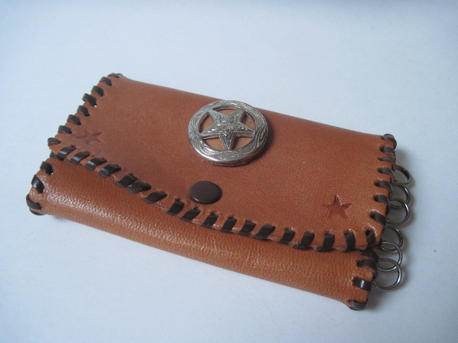 Vintage Leather Western Star Emblem and Embossed Key Holder - Etsy