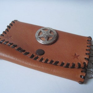 Vintage Leather Western Star Emblem and Embossed Key Holder Case - Etsy