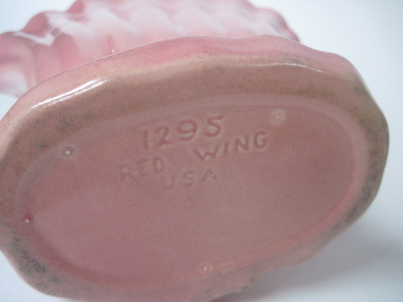 Vintage Red Wing Pink Scallop Shell Vase Planter - Etsy