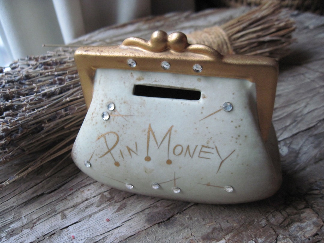 Vintage Ceramic Coin Purse Pin Money Bank - Etsy
