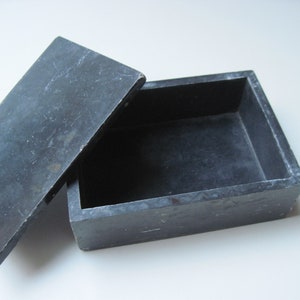 Vintage Dark Alabaster Stone Lidded Box Made in Italy - Etsy