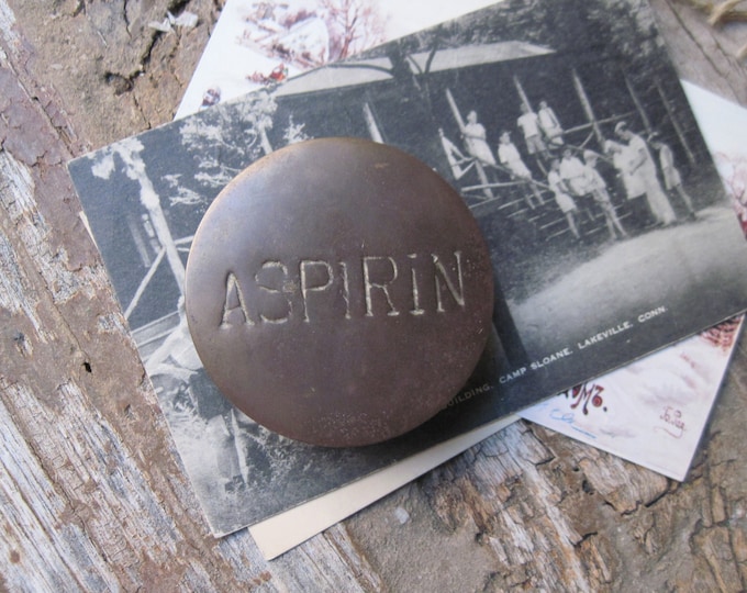 Vintage Brass Aspirin Box - Etsy