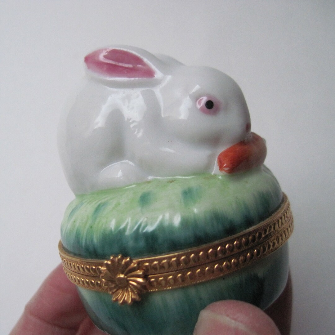 Vintage Takahashi Bunny Trinket Box - Etsy