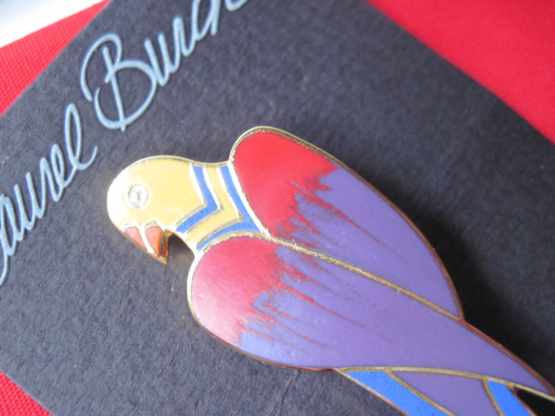 Vintage Laurel Burch Cezanne Parrot Bird Brooch - Etsy