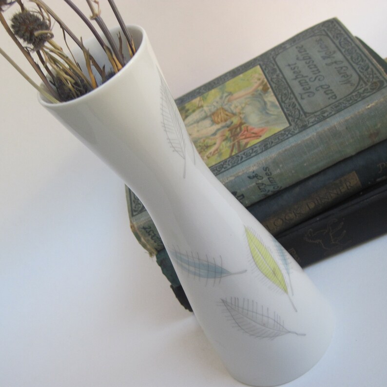 Vintage Rosenthal Porcelain Modern Leaf Pattern Vase 1950s - Etsy