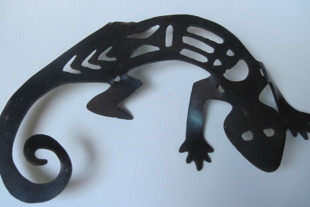 Vintage Metal Lizard Sculpture - Etsy