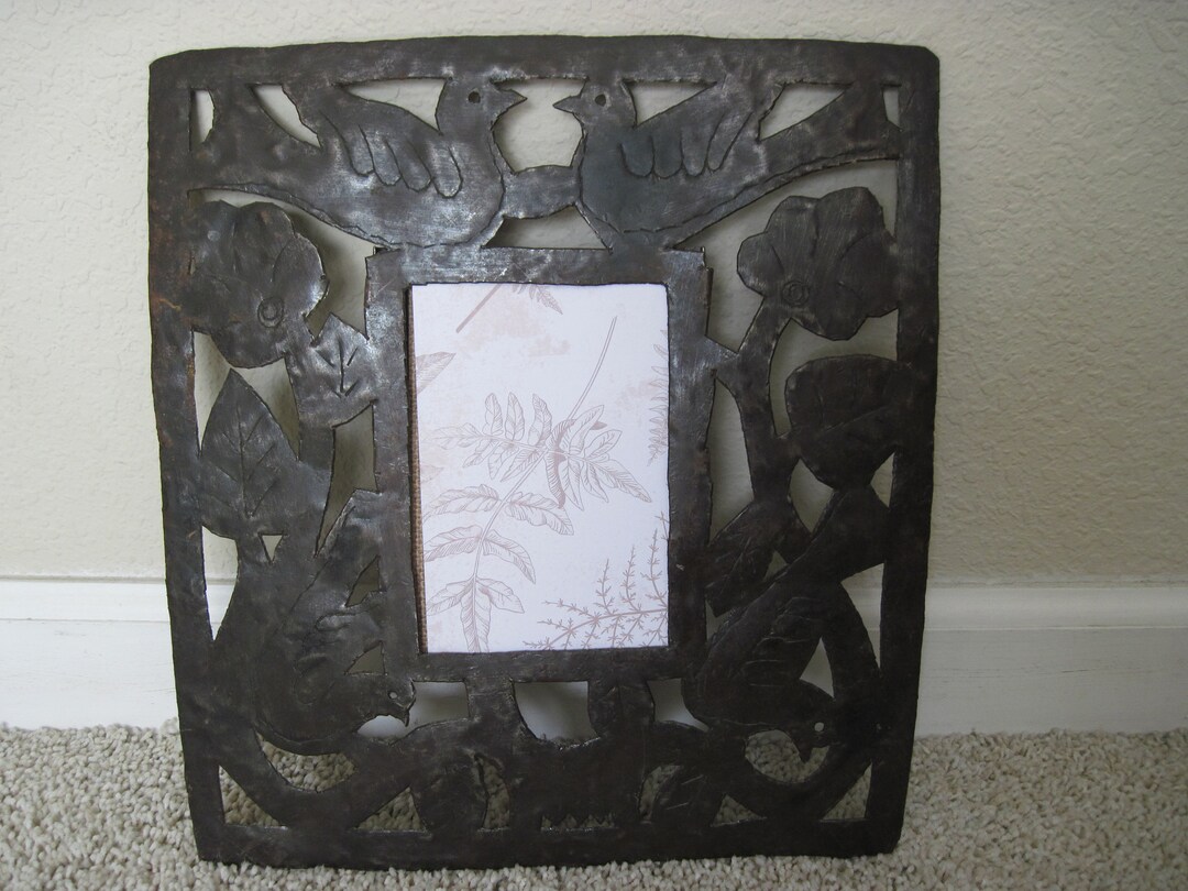 Vintage Rustic Metal Frame With Birds Haiti - Etsy