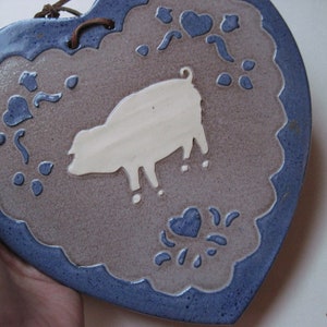 Vintage CCP Clay Heart Shaped Tiles With Goose and Pig 1986 - Etsy
