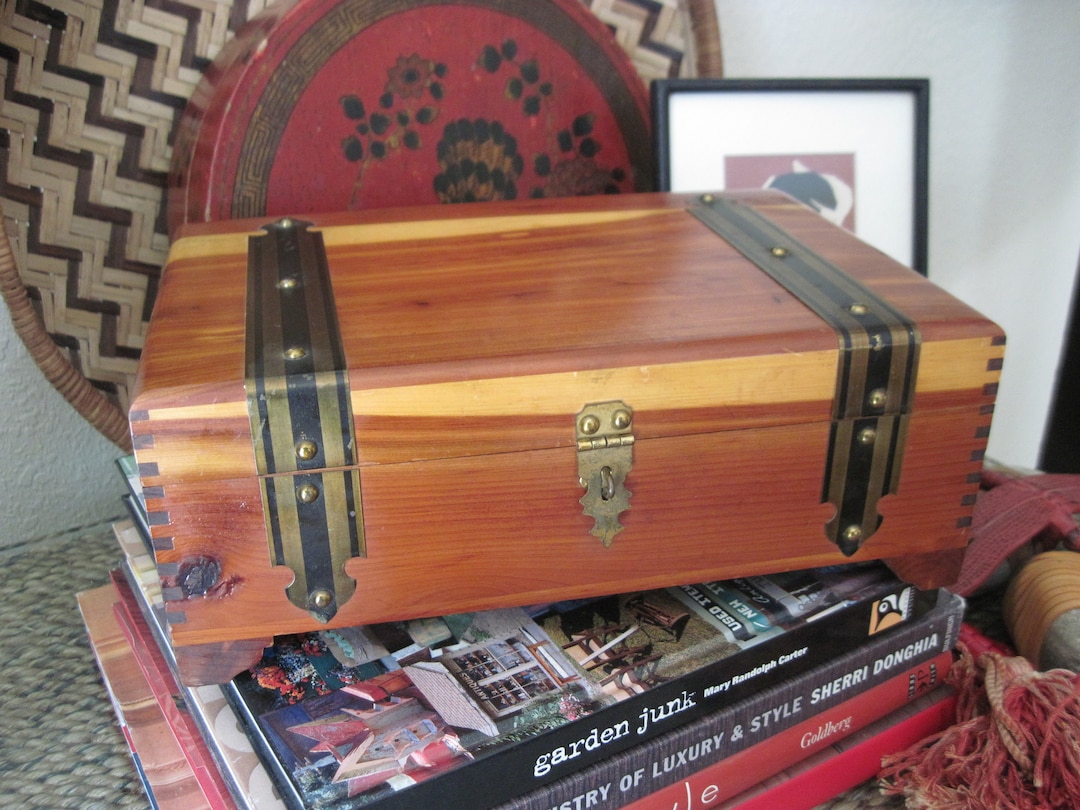 Vintage Mirrored Cedar Wood Box Pilliod Swanton Ohio - Etsy