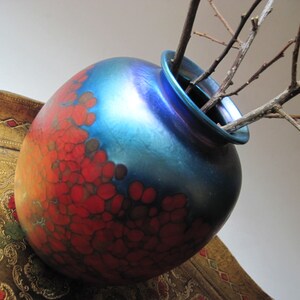 Vintage Signed Carlson Art Glass Vase - Etsy