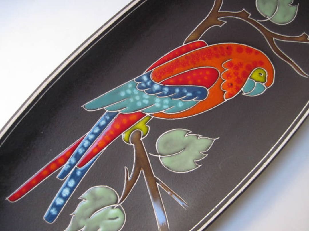 Vintage AWF Norwegian Pottery Tropical Bird Parrot Wall Plaque - Etsy