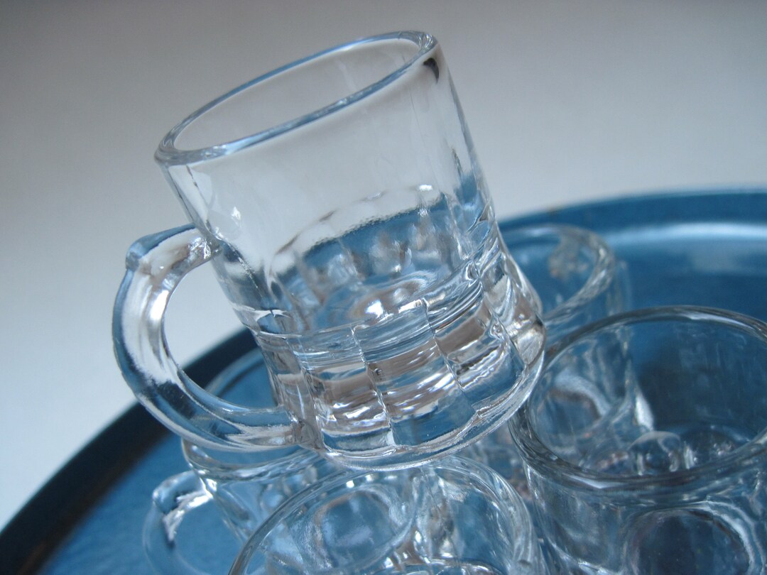 Vintage Set of 5 Federal Glass Mini Mug Shot Glasses - Etsy