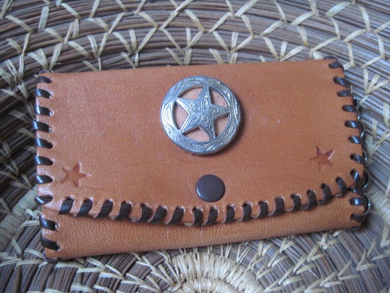 Vintage Leather Western Star Emblem and Embossed Key Holder | Etsy